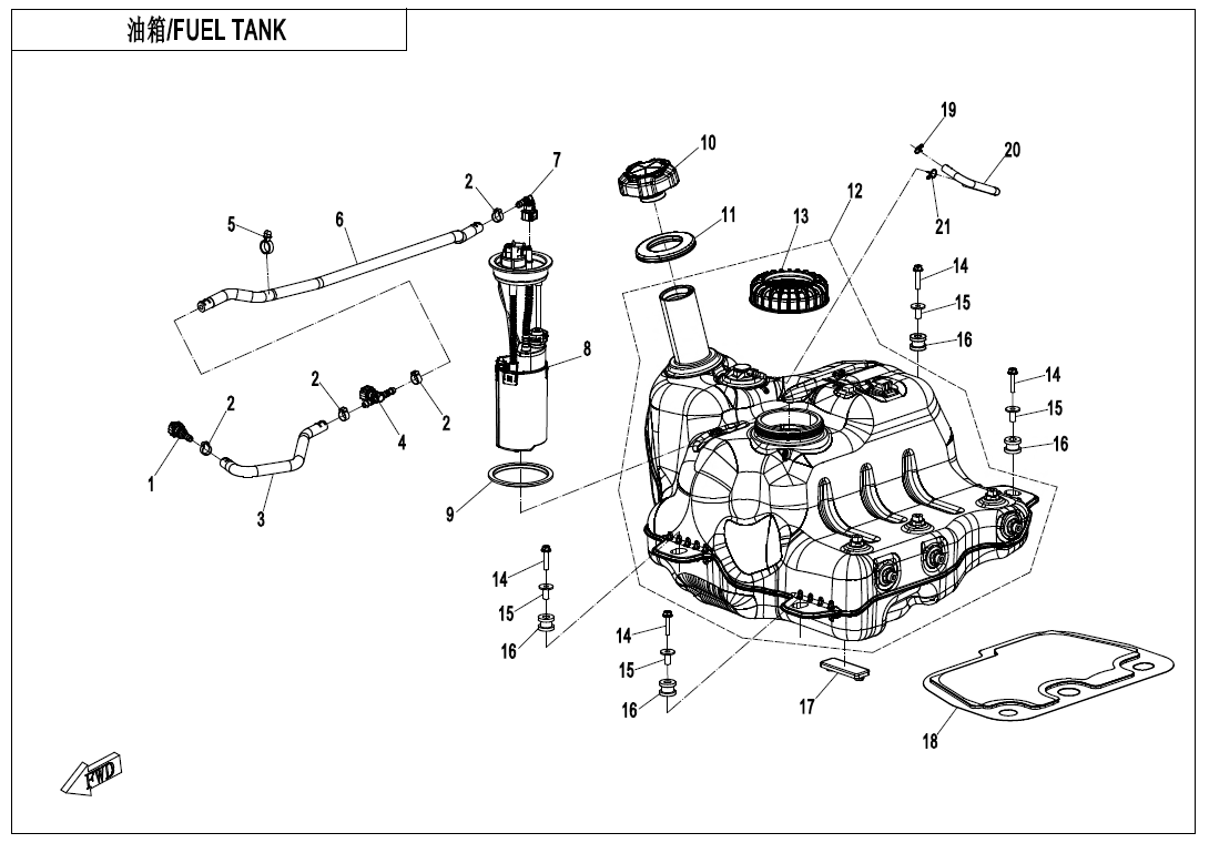 FUEL TANK - F12 | CFMOTO Parts