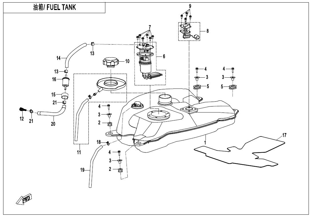 FUEL TANK - F12-V3 | CFMOTO Parts